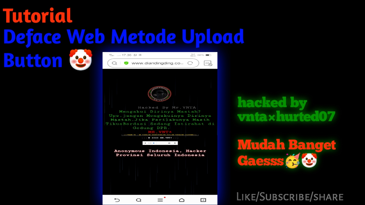 TUTORIAL DEFACE METODE UPLOAD BUTTON || Via VNT∆×HURTED07